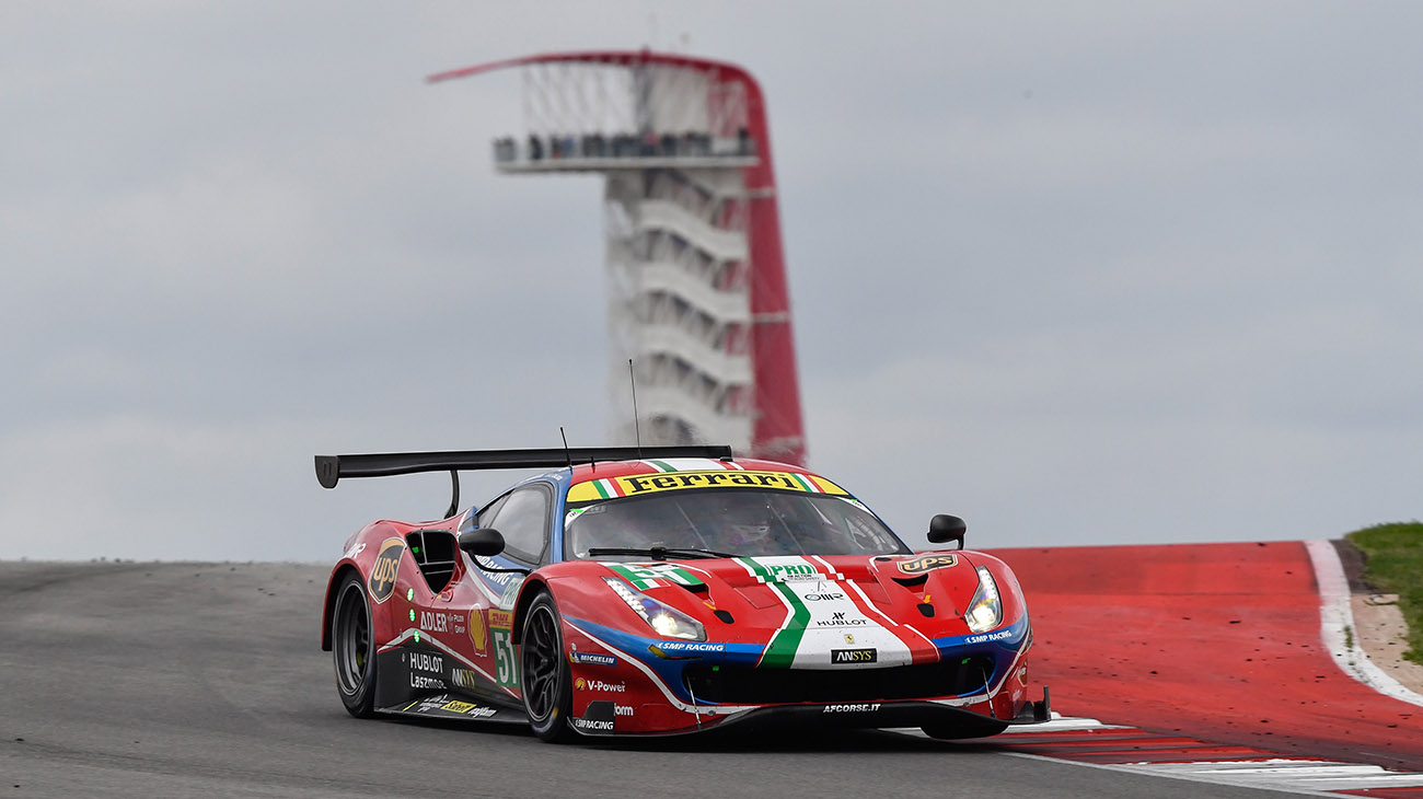 Ferrari on podium at COTA Perrodo-Collard-Nielsen leading the Am class