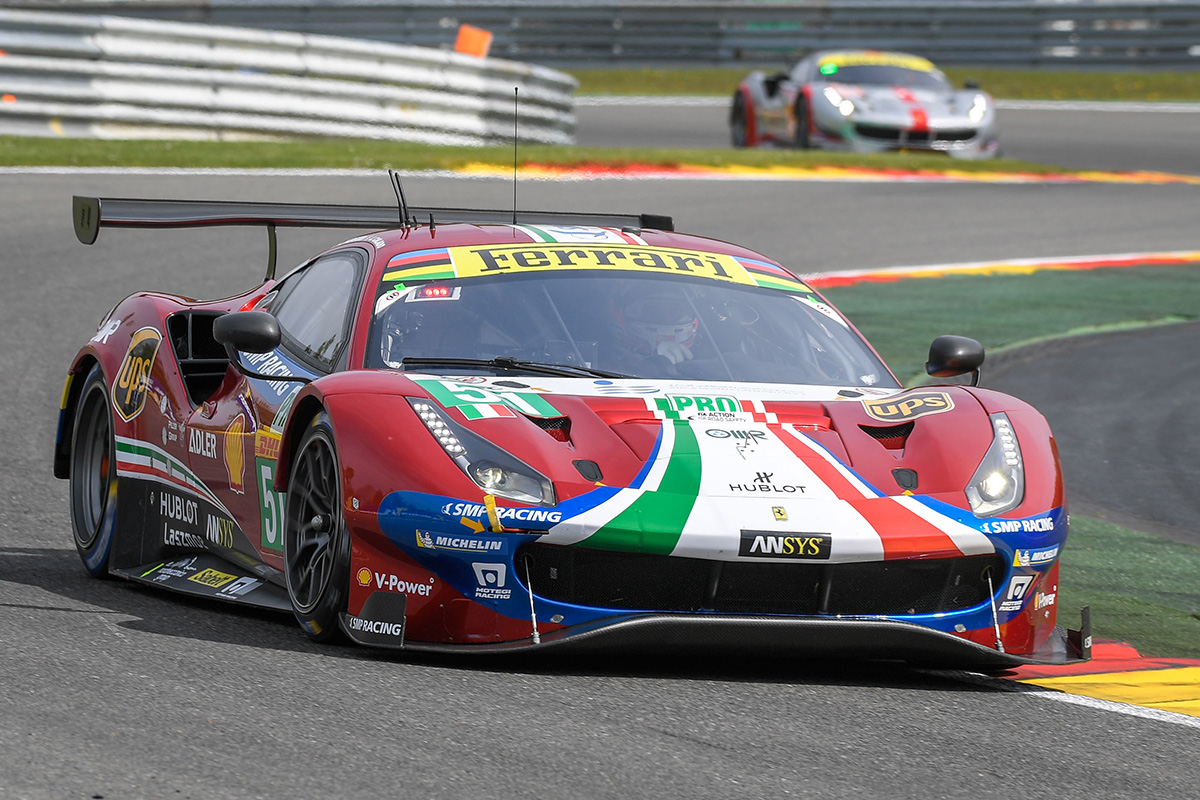 Five Ferraris at Spa-Francorchamps