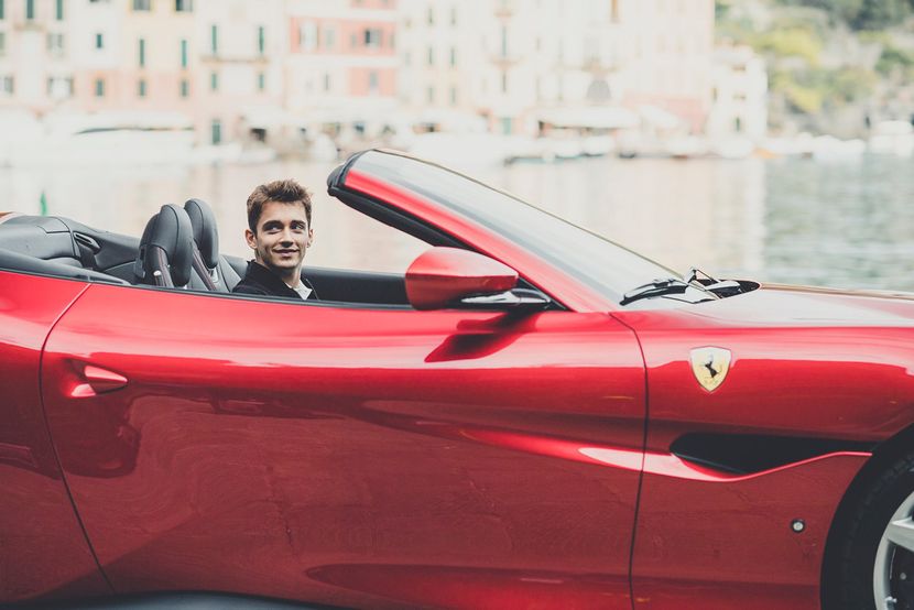 Leclerc et la Ferrari Portofino