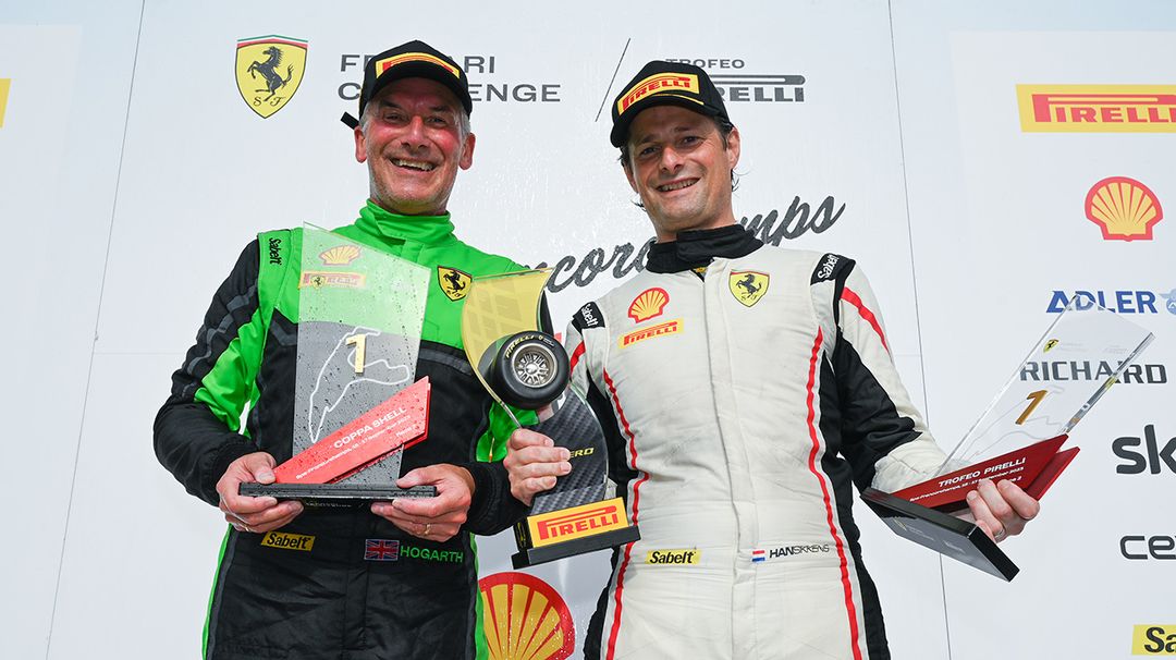 Comments from Race 2 podium at Spa in Ferrari Challenge UK