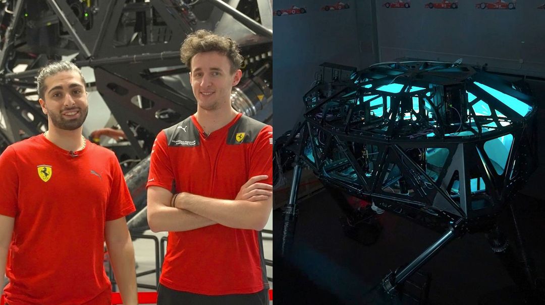 Bari Broumand and Nicolas Longuet experience the Scuderia Ferrari simulator