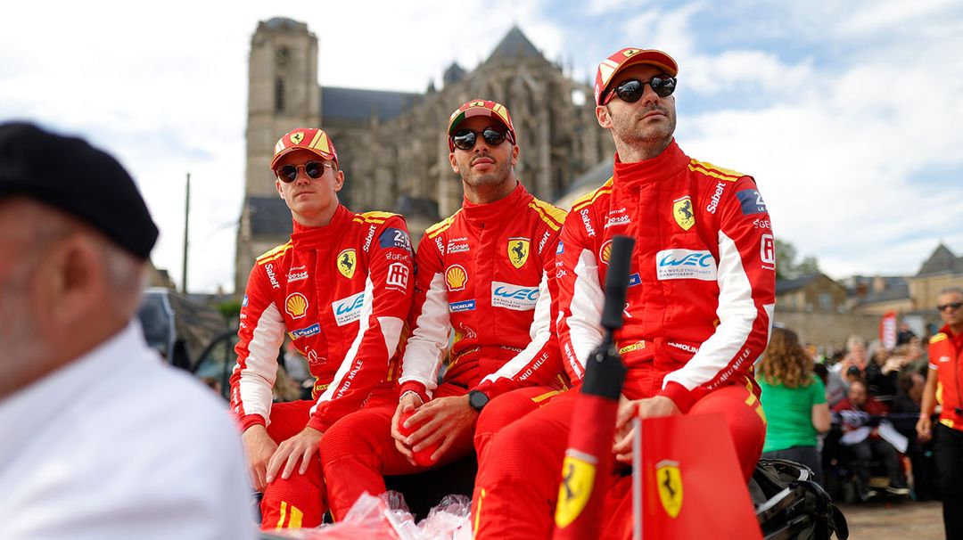 Ferrari drivers and teams take part in Le Mans parade
